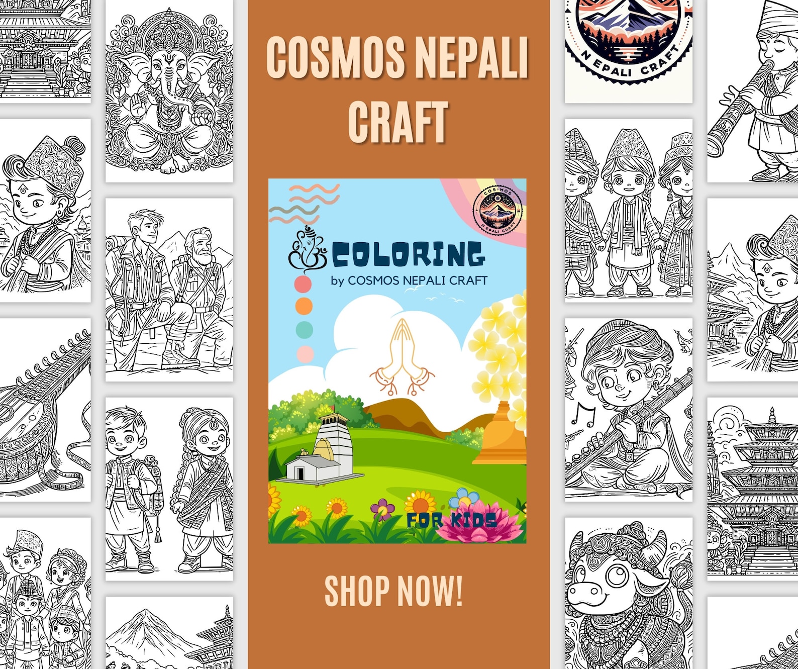 Coloring Book From Nepal for Kids, 20 Pages of Amazing Things About ...
