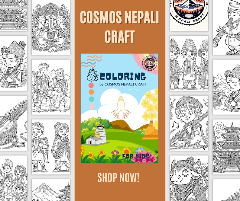 Coloring Book From Nepal for Kids, 20 Pages of Amazing Things About ...