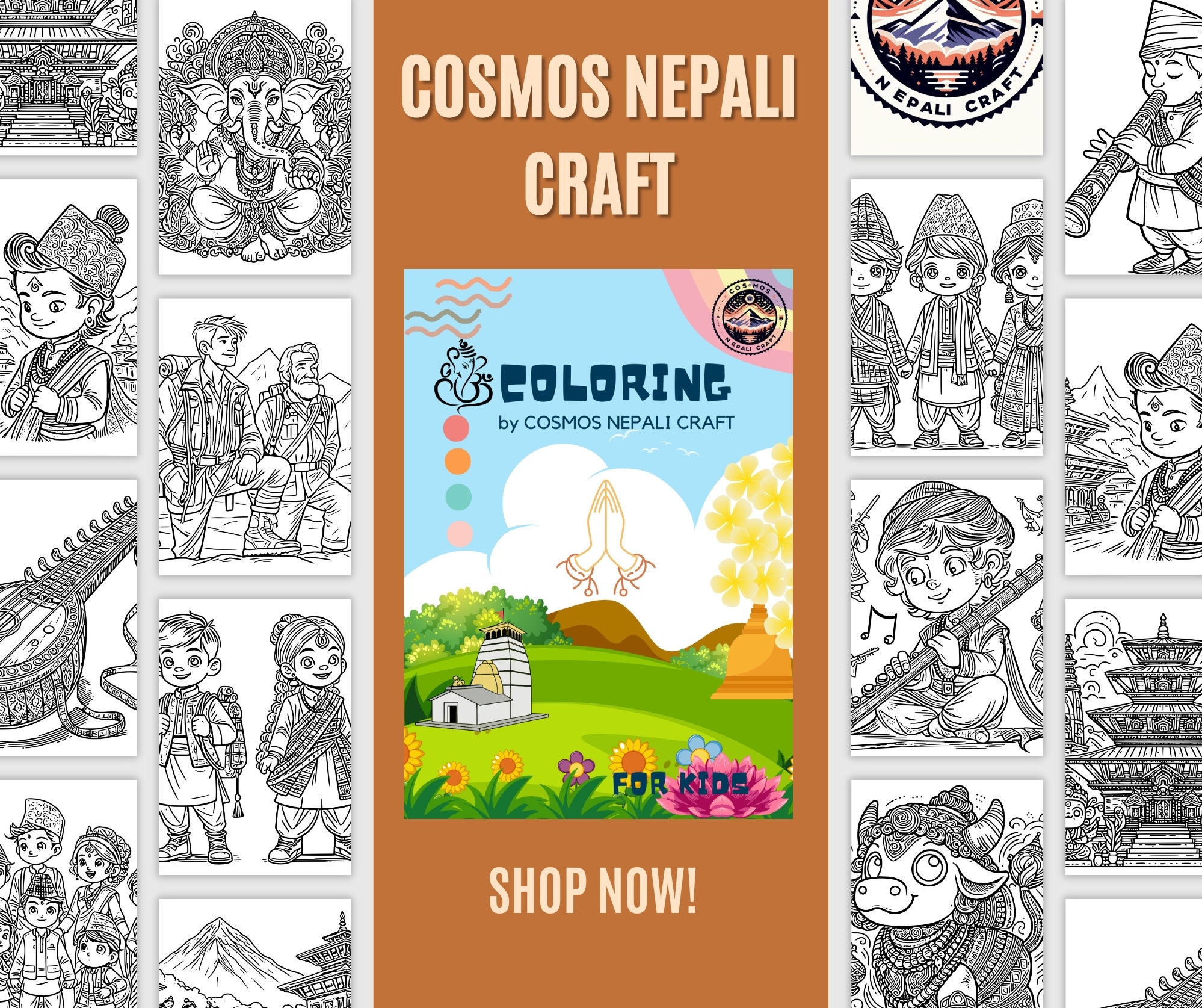 Coloring Book From Nepal for Kids, 20 Pages of Amazing Things About ...