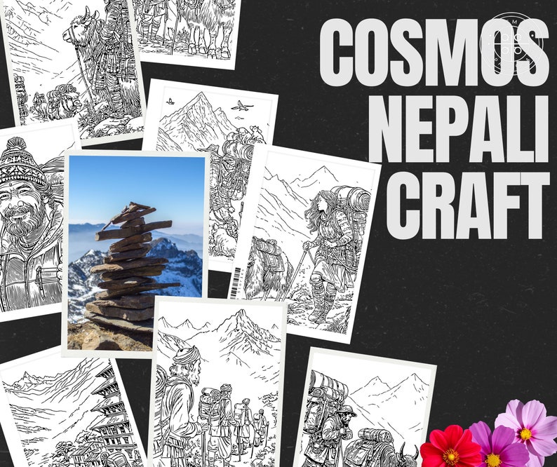 Trekking Nepal is a Coloring Book From Nepal, 32 Pages of Landscapes ...
