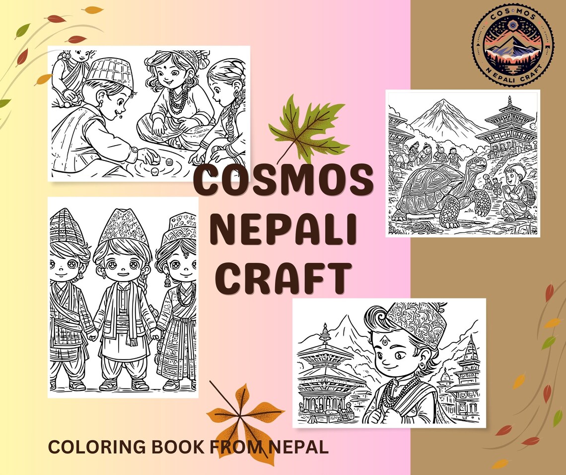 Coloring Book From Nepal for Kids, 20 Pages of Amazing Things About ...