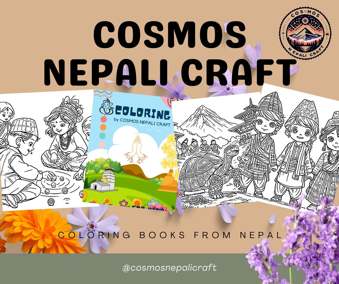 Coloring Book From Nepal for Kids, 20 Pages of Amazing Things About ...