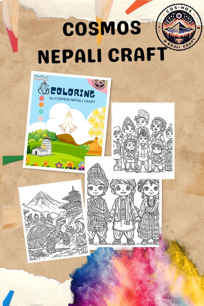 Coloring Book From Nepal for Kids, 20 Pages of Amazing Things About ...