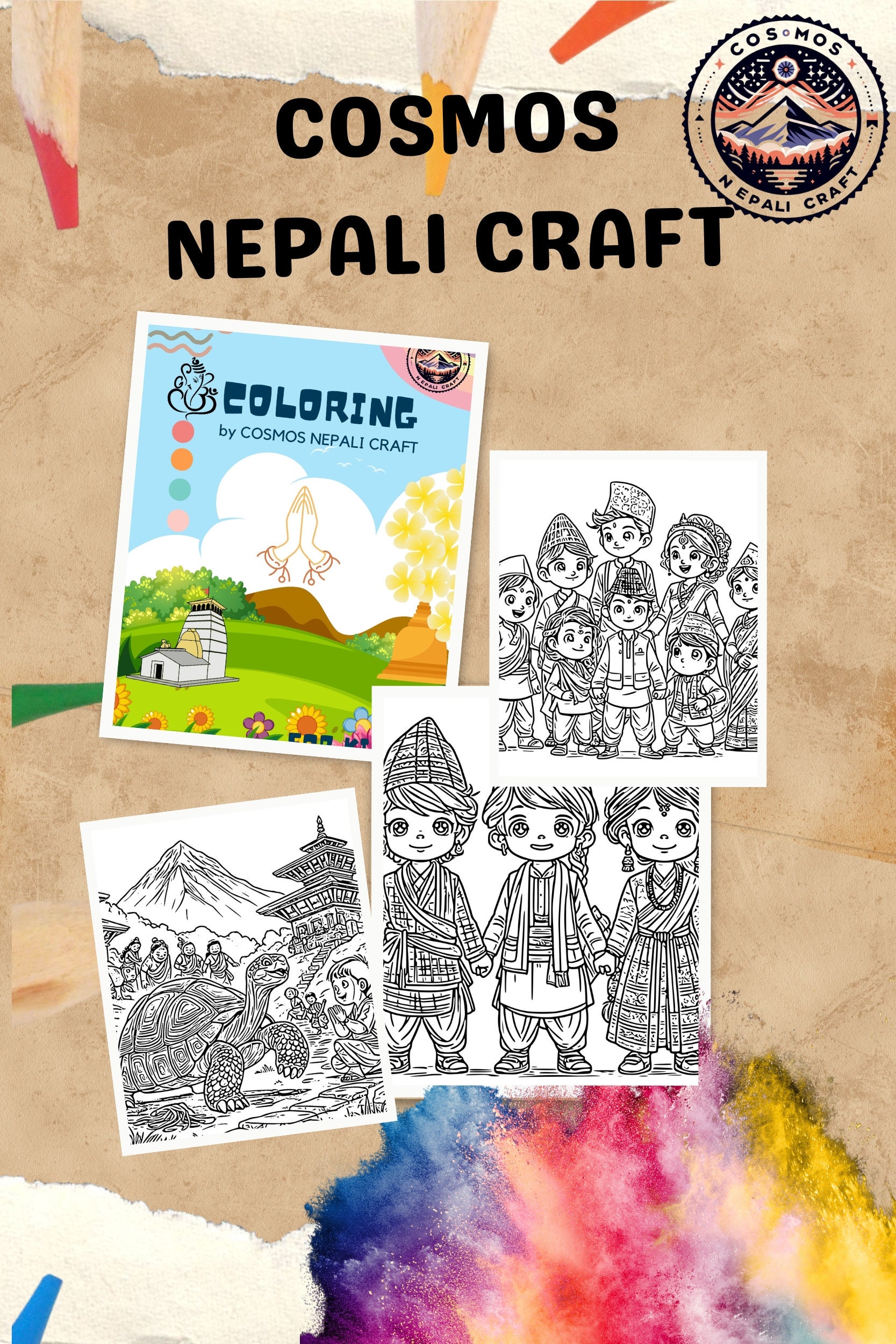 Coloring Book From Nepal for Kids, 20 Pages of Amazing Things About ...