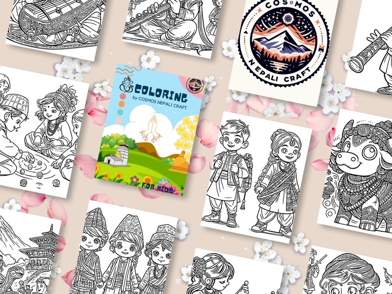 Coloring Book From Nepal for Kids, 20 Pages of Amazing Things About ...