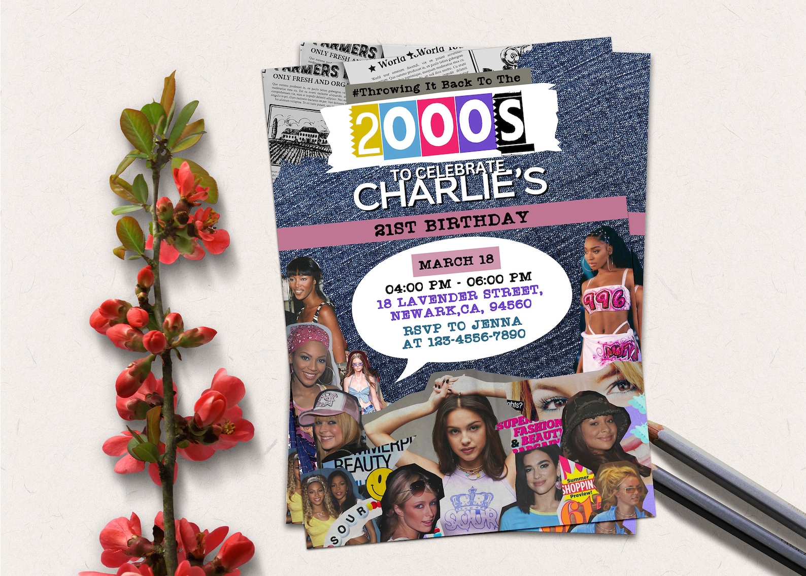 Early 2000s Themed Party Invitation | PY2K Inspired Birthday Flyer ...