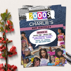 Early 2000s Themed Party Invitation | PY2K Inspired Birthday Flyer ...