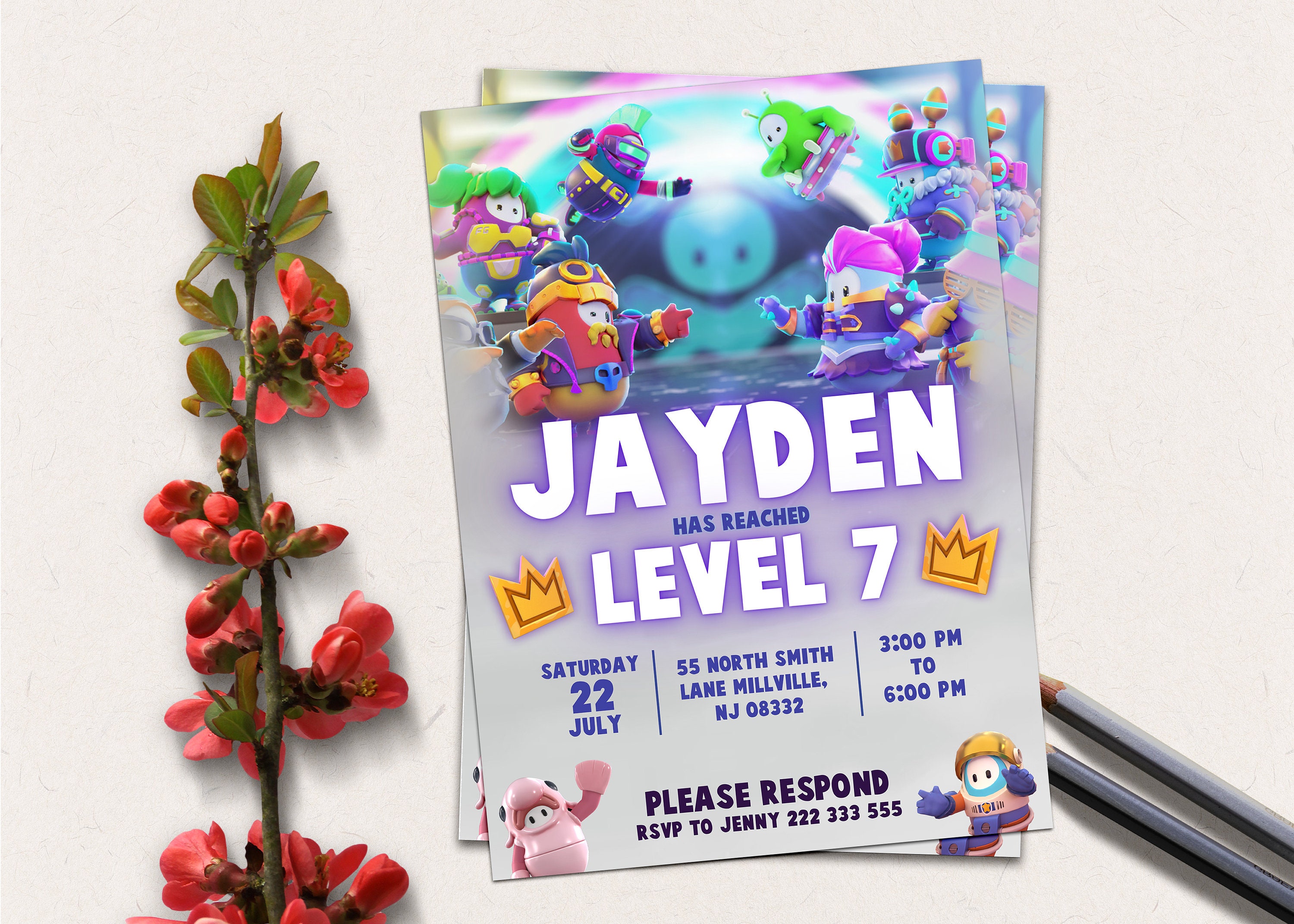 Editable Fall Guy Birthday Invitation Template Digital Kids Party ...