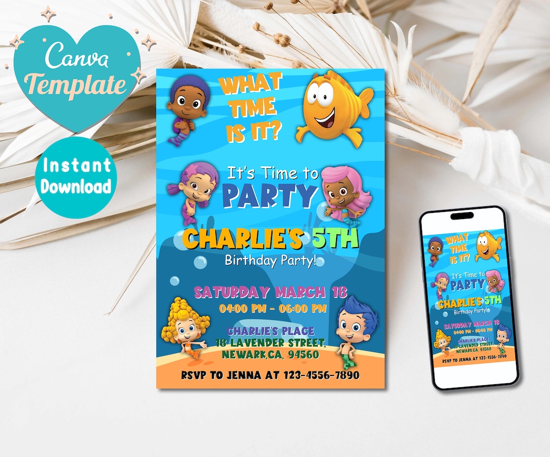 Bubble Guppies Birthday Invitations | Printable Bubble Guppies Party ...