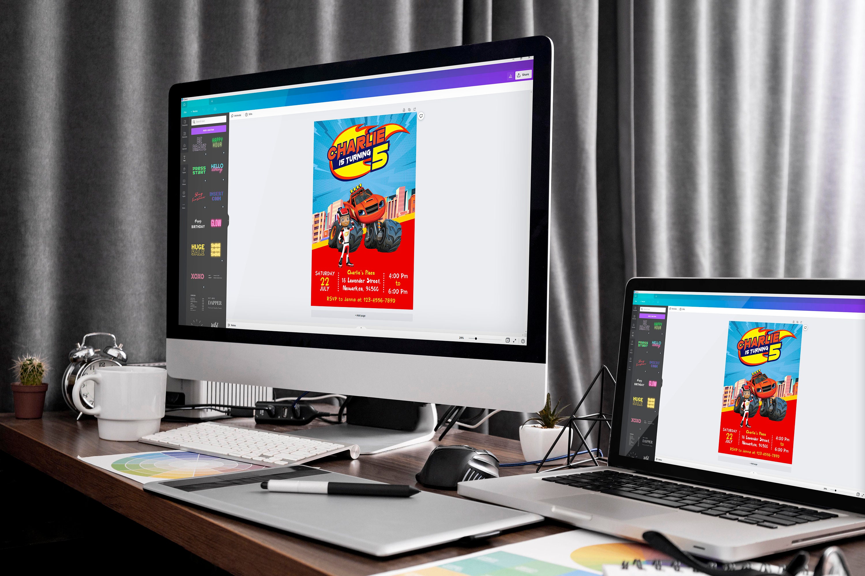 Blaze and the Monster Machines Birthday Invitation Blaze Birthday ...