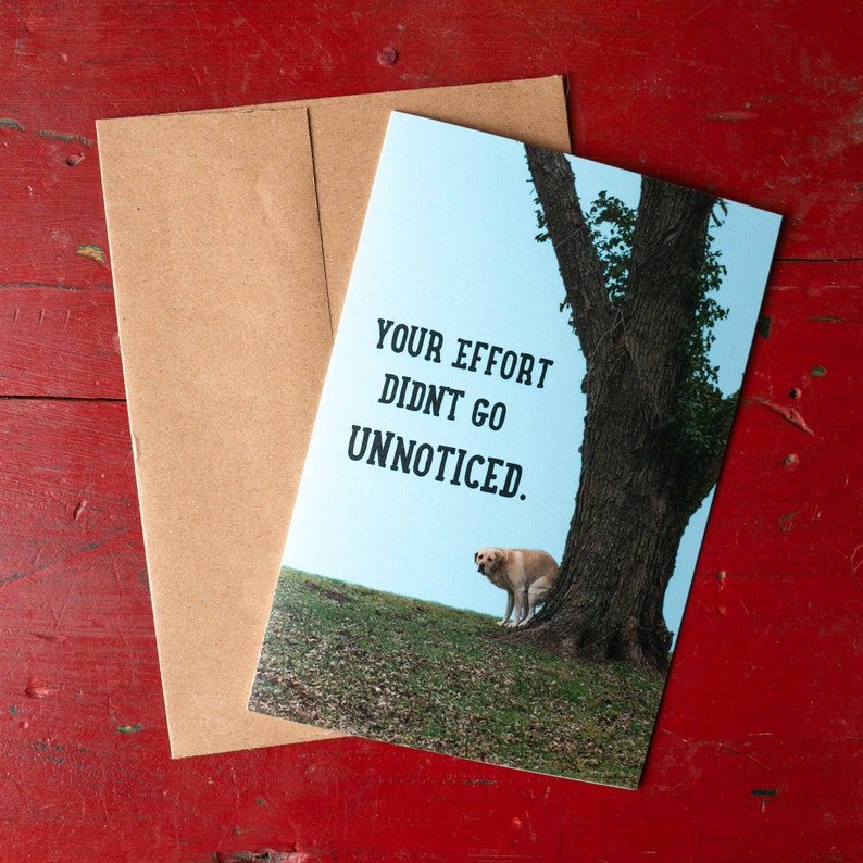 Dog Pooping Thank You Card - Your Effort Didn't Go Unnoticed - Funny ...