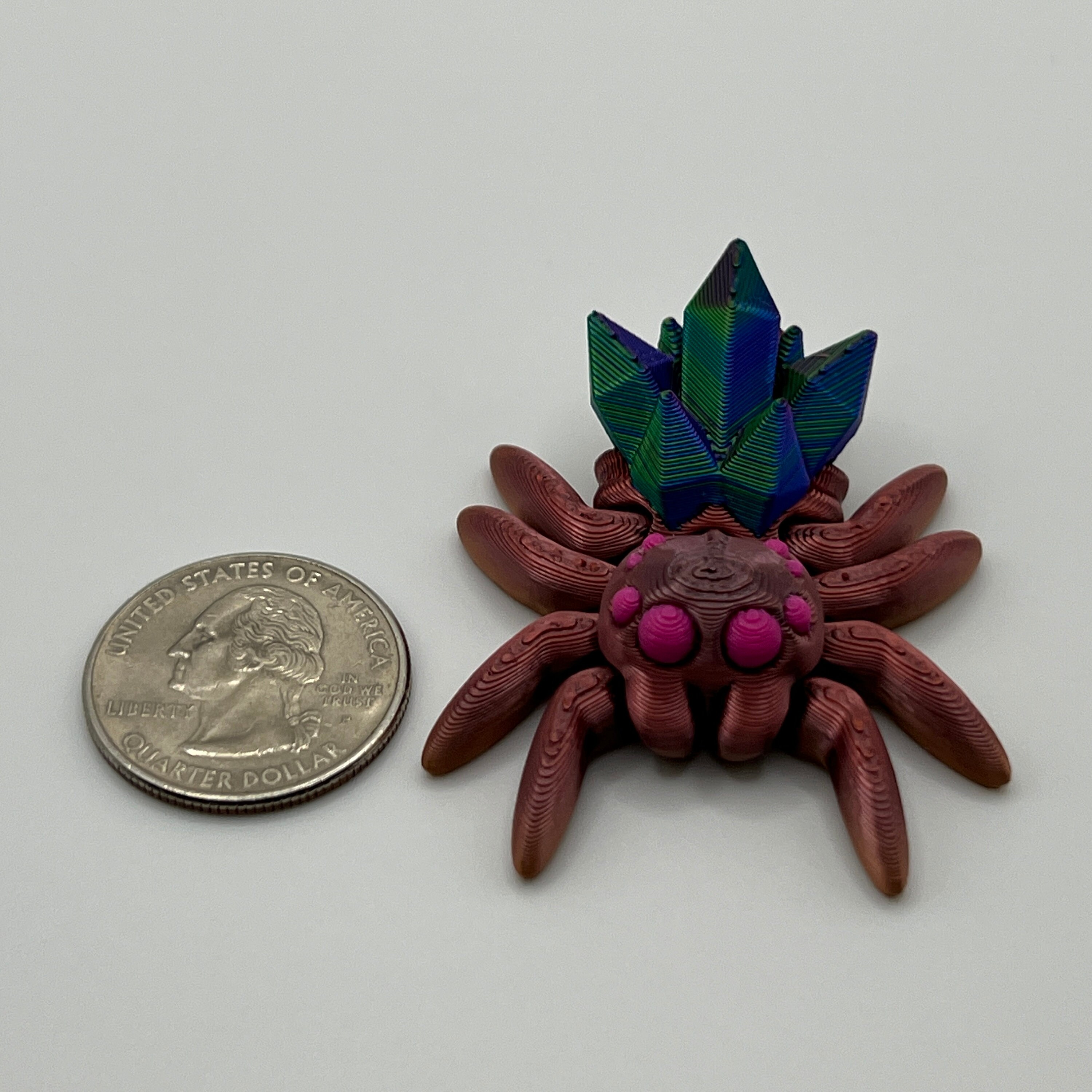 Bundle of 5 Colorful Crystal Jeweled Spiders | Cute Articulating Multi ...