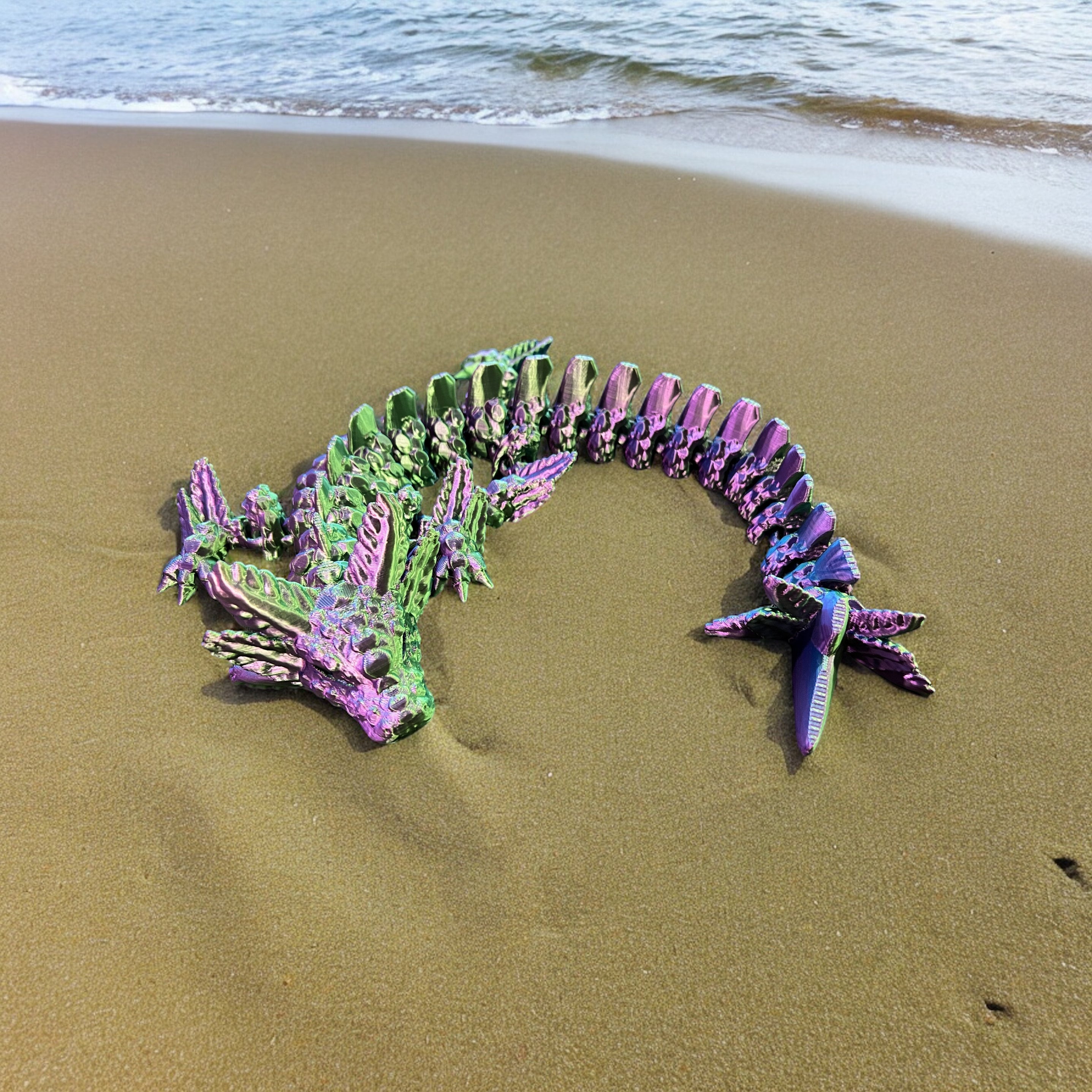 Axolotl Dragon Articulating Desk Toy Multi Color & Rainbow Silk Dragon ...