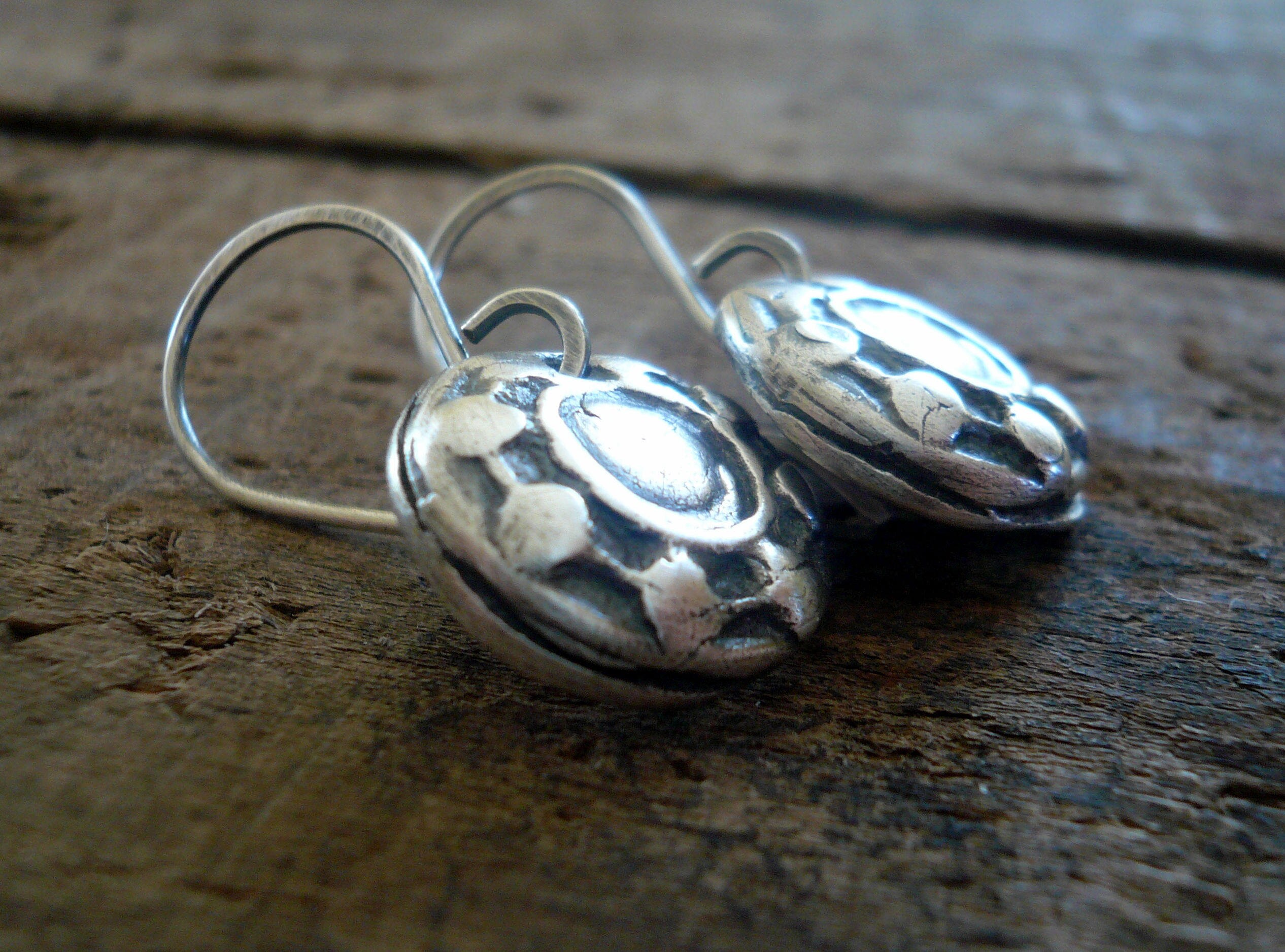 Concho Earrings Handmade. Oxidized fine and sterling silver | Etsy