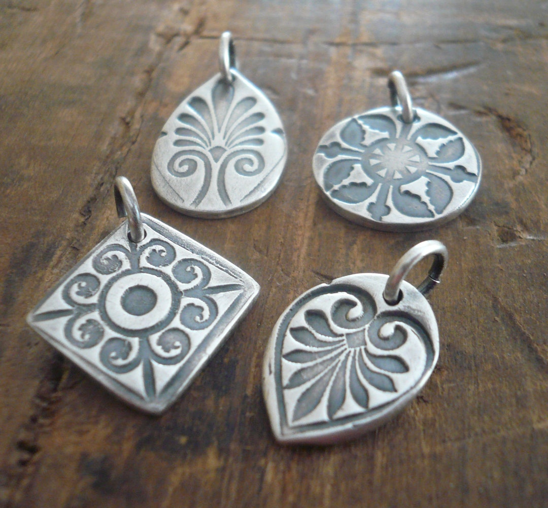French Quarter Pendant- Handmade. Oxidized Fine Silver. Design Your Own ...