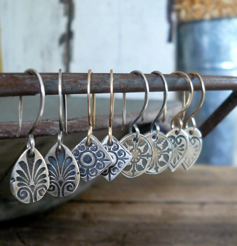 French Quarter Earrings - Leaf - Oxidized Fine Silver. 14kt Goldfill ...
