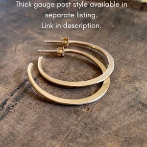 Satin Hoops - Handmade. Handforged. Matte 14k Goldfill Light Weight ...