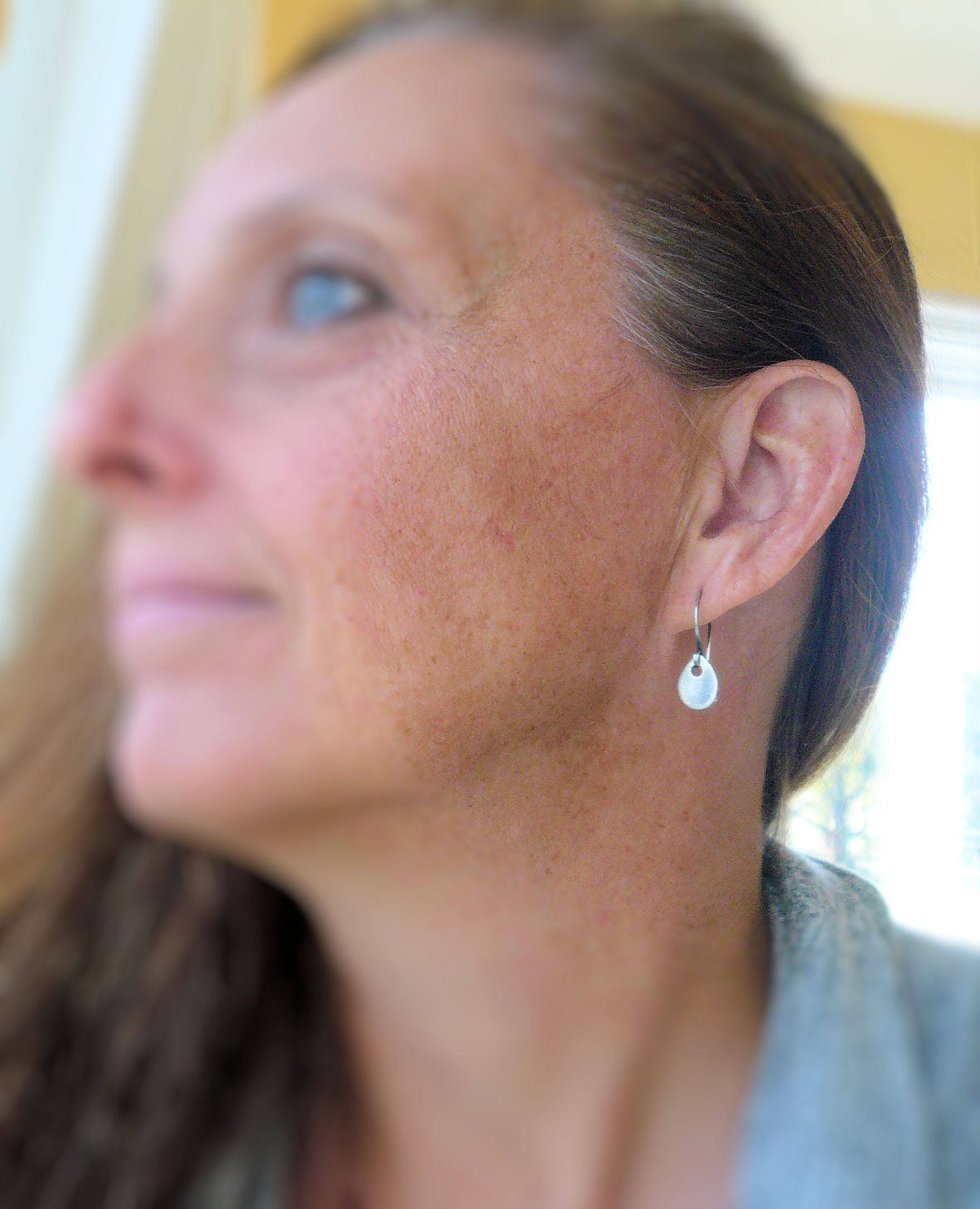 Essential Earrings Medium Tear Handmade. Oxidized Fine and | Etsy