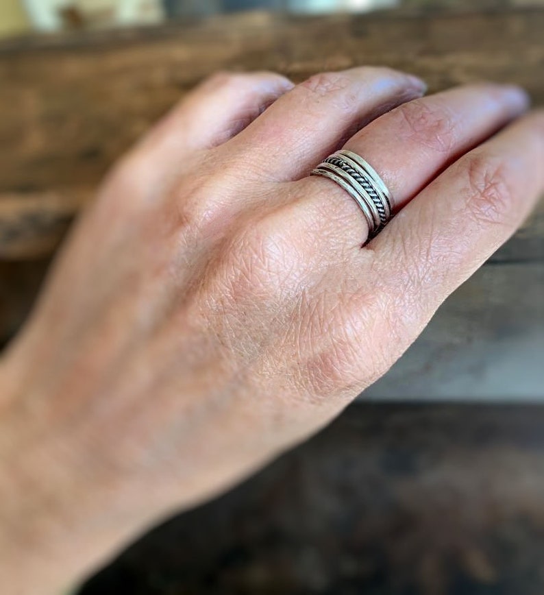 Twisted Stacking Ring Sterling Silver Stacking Ring. Hand | Etsy