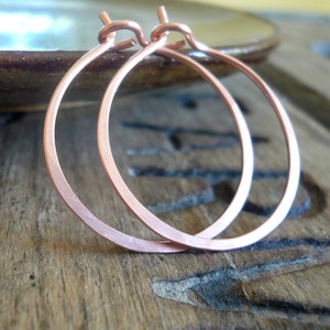 Copper Every Day Hoops - Handmade. Handforged. Light Weight. 4 Sizes - Etsy