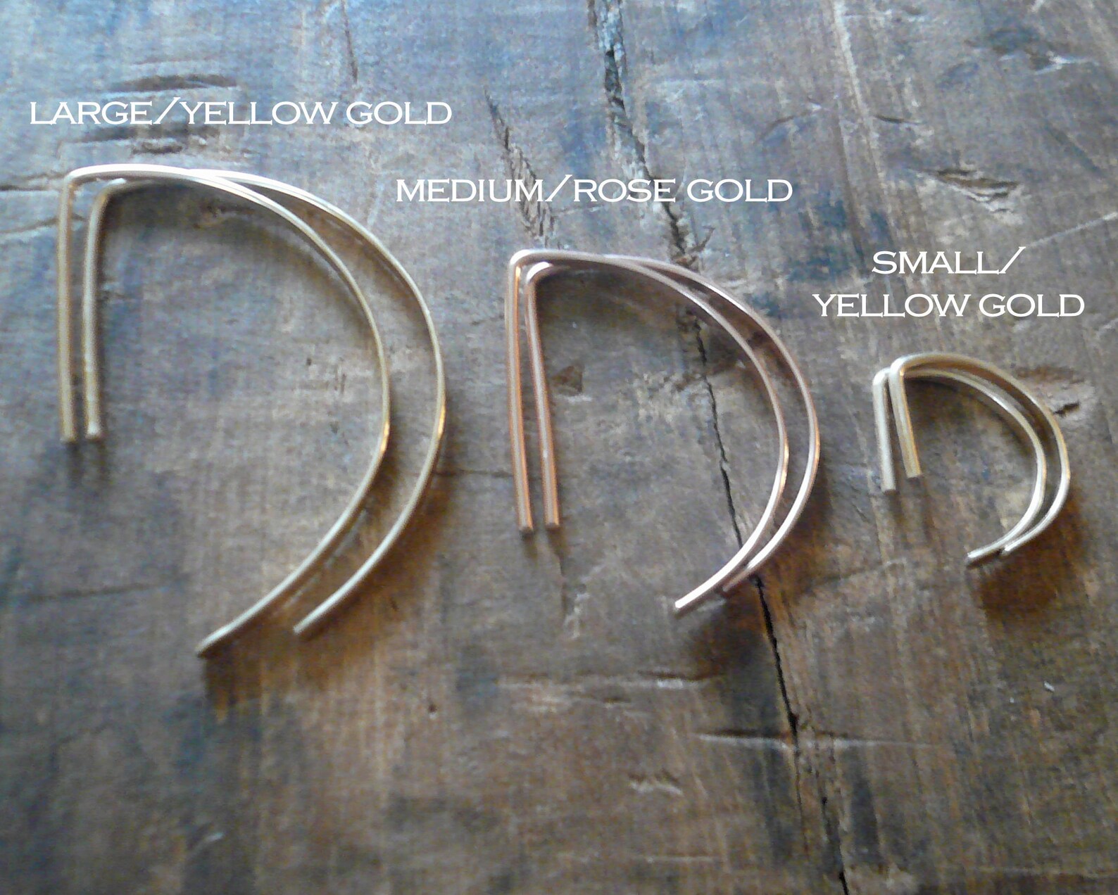 Allure Open Hoops in Gold Handmade in 14kt Yellow or Rose - Etsy