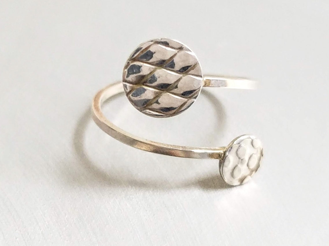 Orbit Mixed Metal Adjustable Size Wrap-around Rings Fits US - Etsy