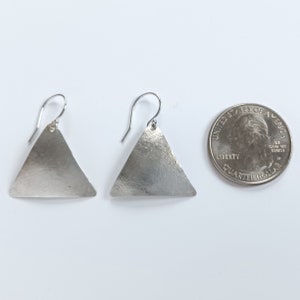Textured Sterling Silver Triangle Earrings With Handmade Sterling ...
