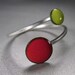 Orbit Enamel Ring, Geranium Red and Chartreuse Green, Adjustable Size ...