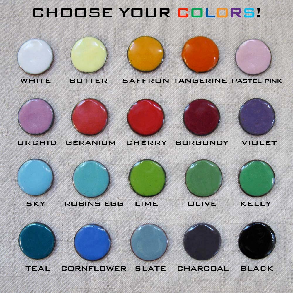 CUSTOM COLOR Enamel Microdot Earrings: One Pair in Your Choice of 20 ...