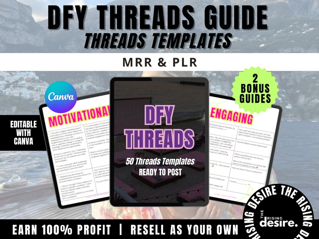 DFY Threads Ready-to-post Captions + Bonus PLR Guides Post Templates ...