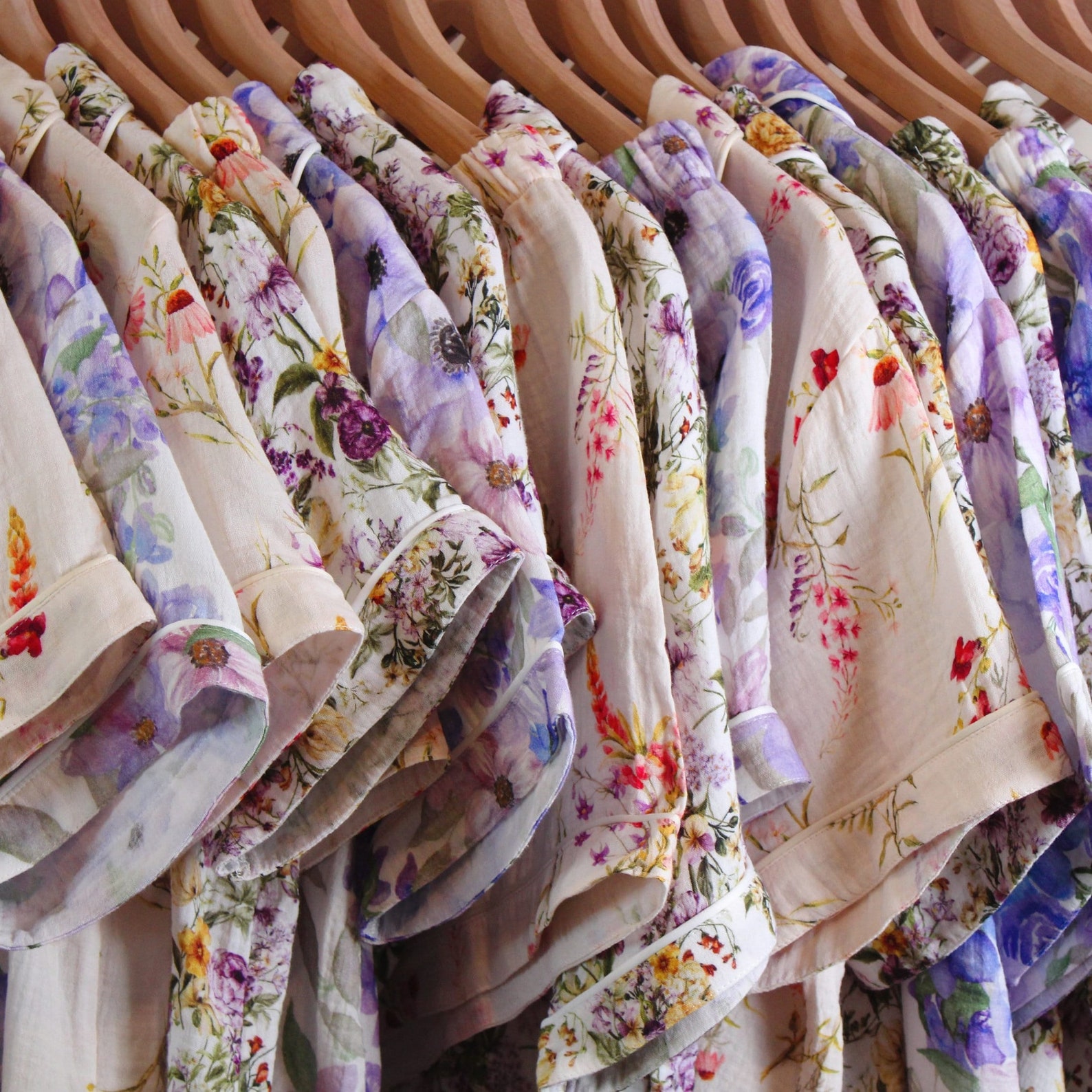 Woman Handmade Summer Pure Cotton Floral Pajamas Sets/ladies Floral ...