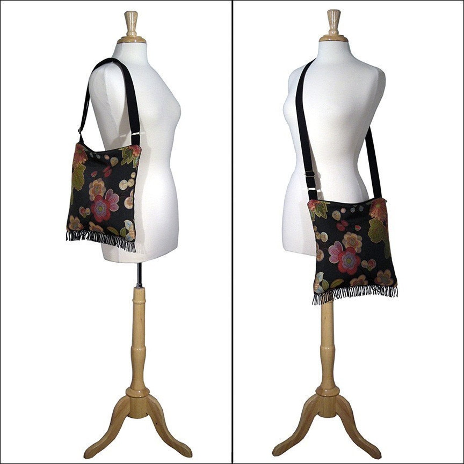 Bohemian Purse Gypsy Fringe Bag Slouch Hobo Hippie Purse Boho Shoulder ...