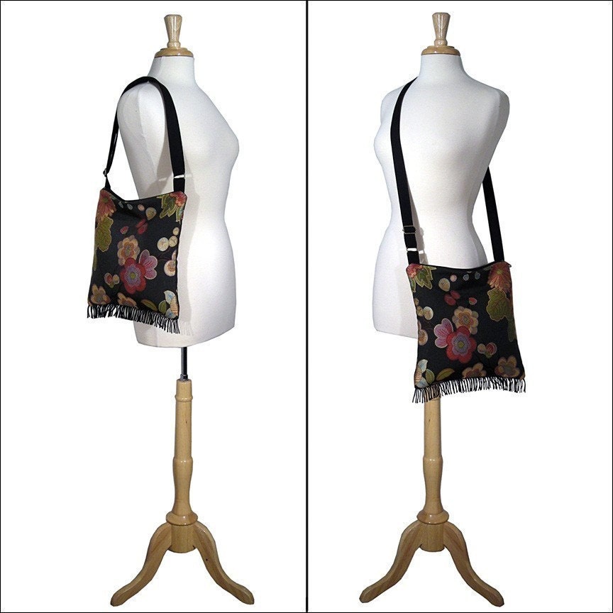 Bohemian Purse Gypsy Fringe Bag Slouch Hobo Hippie Purse Boho Shoulder ...