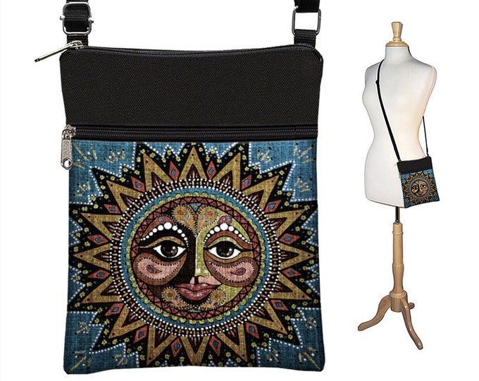 Sun Cross Body Purse Celestial Fabric Handbags Blue Crossbody Bags Boho ...