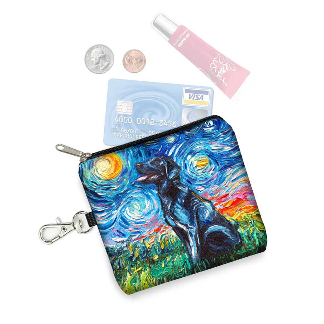SG Black Lab Small Zipper Pouch Coin Purse Keychain Black Labardor Gift ...