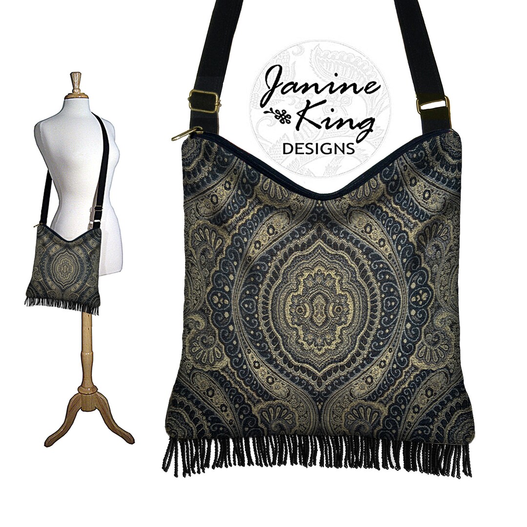 Medallion Tapestry Bag Crossbody Purse Gypsy Fringe Bag Bohemian Purse ...