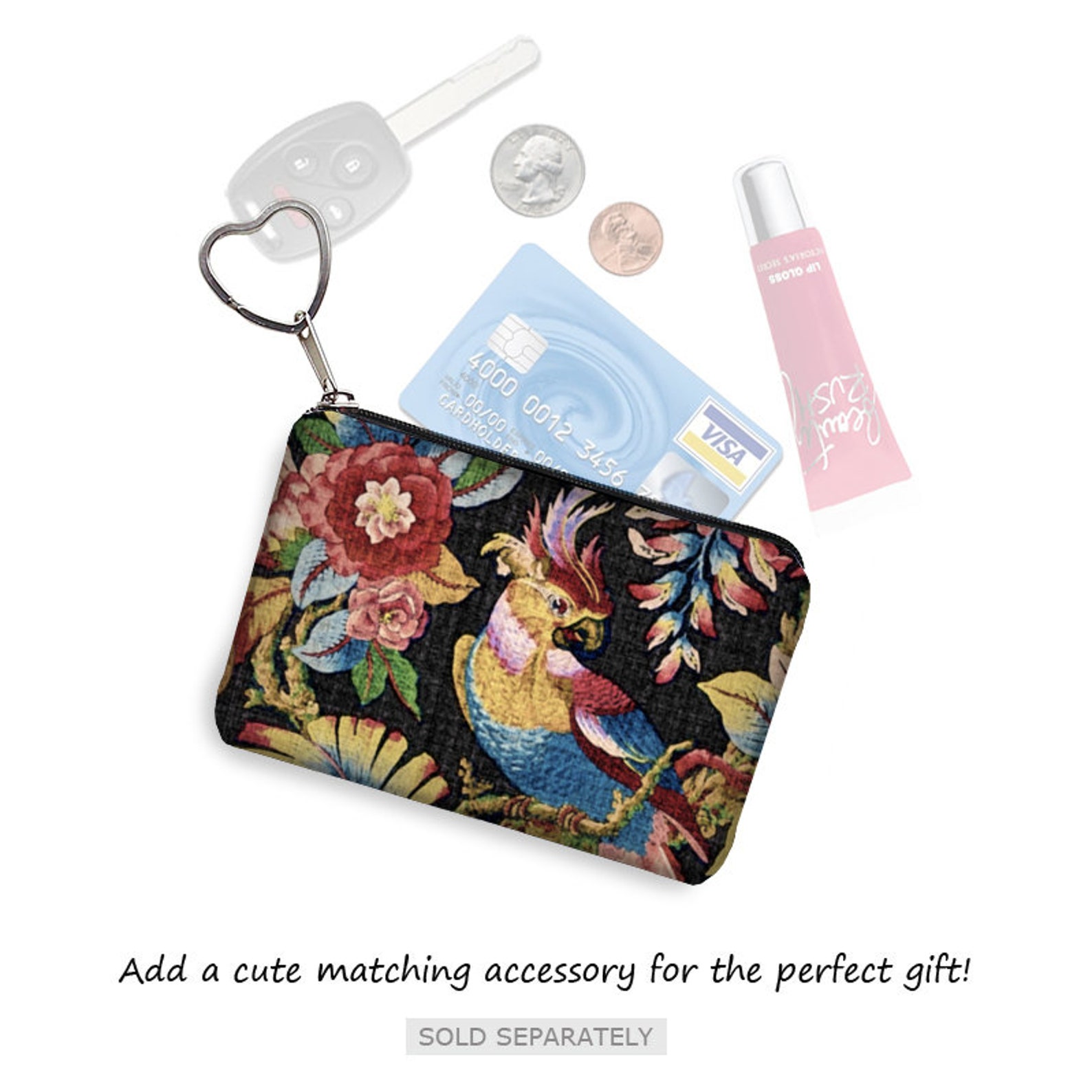 Vintage Bird Print Fabric Purse Colorful Boho Bag Black Hobo Bag With ...