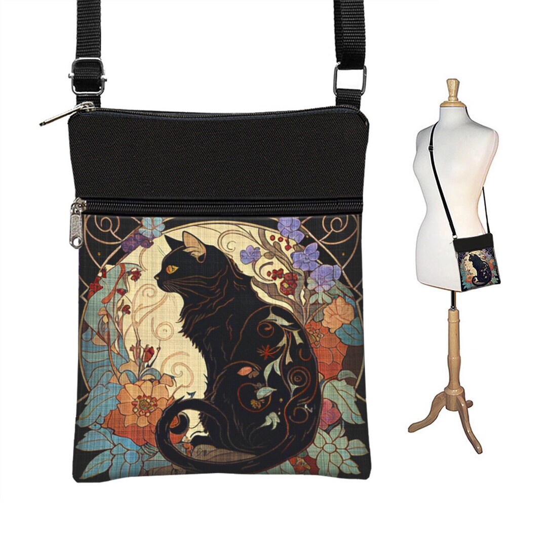 Cross Body Purse Black Cat Gifts Small Crossbody Bags for Women Art ...