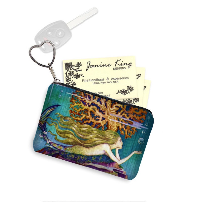 Small Zipper Pouch Coin Purse Keychain Key Fob Business - Etsy