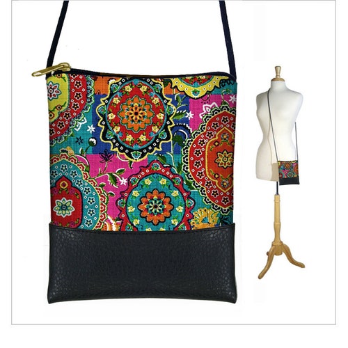 Colorful Boho Damask Fabric Bag Bohemian Fringe Purse Hippie - Etsy