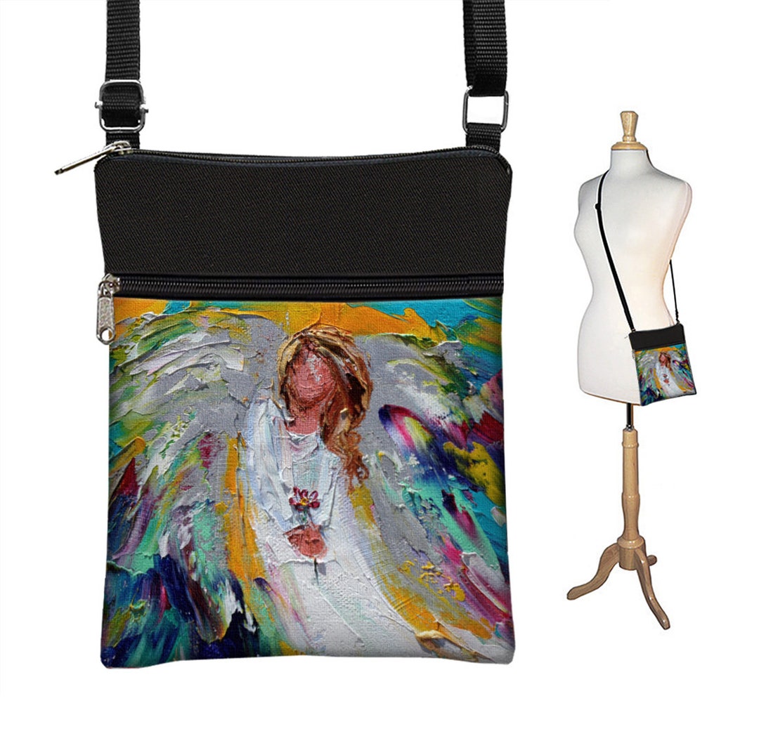 KT Angel Cross Body Purse Angel Painting Art Bag Small Crossbody Bags ...