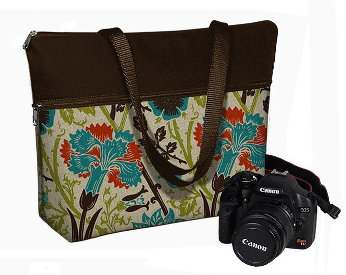 Large Digital SLR Camera Bag Tote DSLR Case Zipper Pocket - Etsy