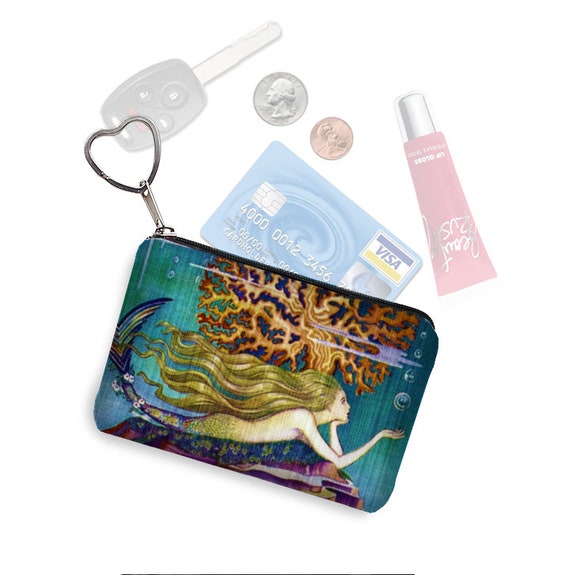 Small Zipper Pouch Coin Purse Keychain Key Fob Business - Etsy