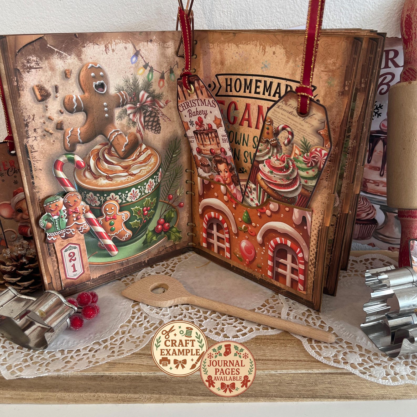 Christmas Pockets, Folio, Ephemera for Journals, Scrapbook & Crafting ...