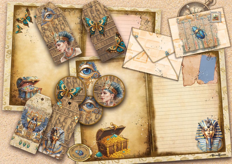 Printable Ancient Egypt Junk Journal Kit – Vintage Desert Ephemera ...
