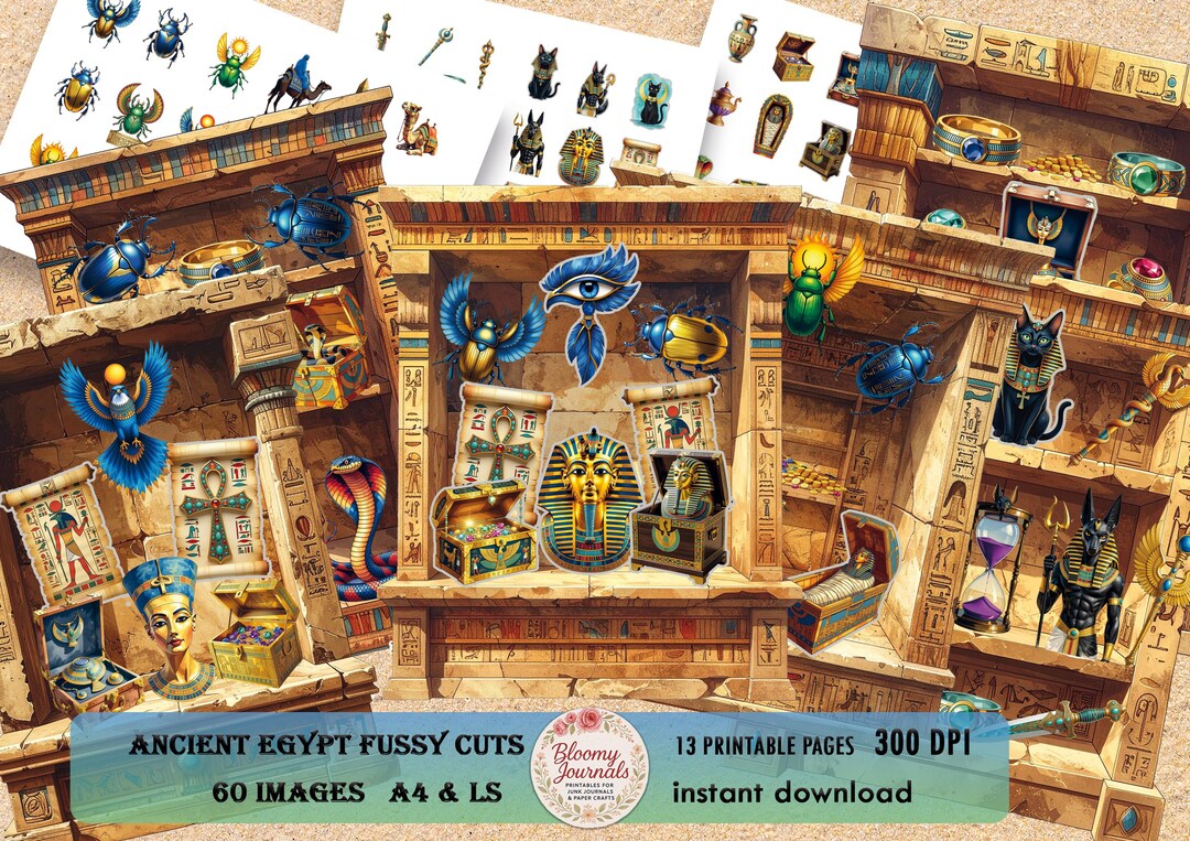 Ancient Egypt Ephemera, Pharaohs, Scarabs, Artifacts (digital Download ...