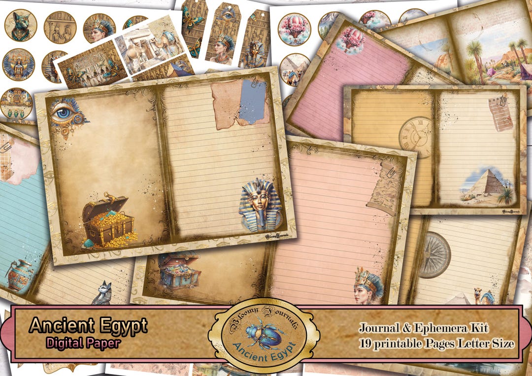Printable Ancient Egypt Junk Journal Kit – Vintage Desert Ephemera ...