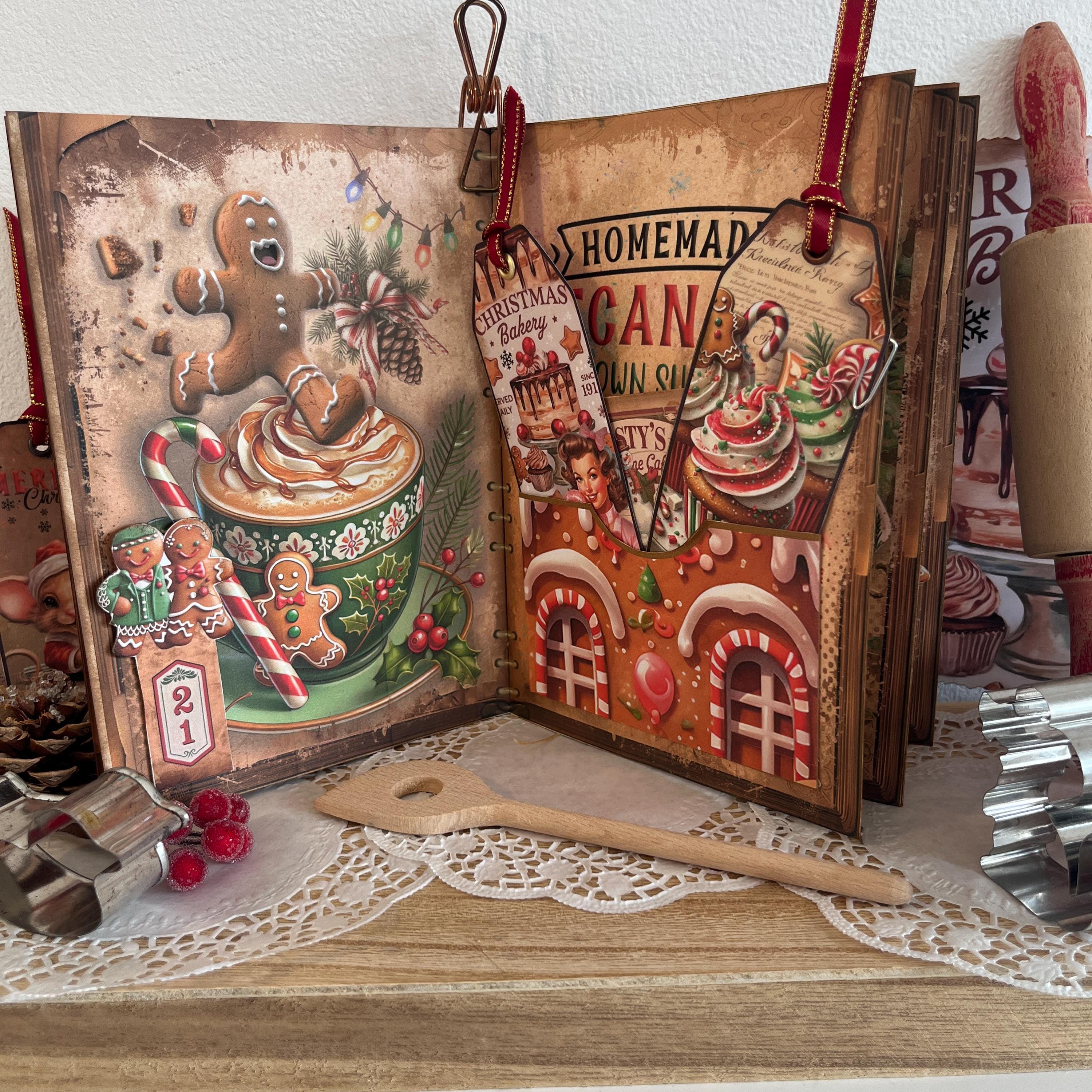 Christmas Bakery Junk Journal Kit , Gingerbread Retro Baking Ephemera ...