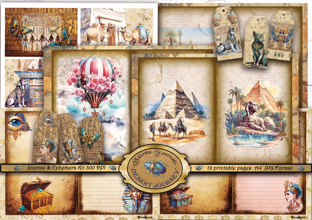 Ancient Egypt Junk Journal Kit Printable – Vintage Desert Ephemera ...