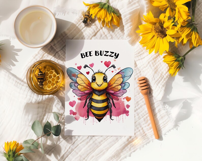 BEE Buzzy Bee Clipart, Bee Graphic, Honey Bee, Cute Bee, Bee Art, for Crafting, Journals ...